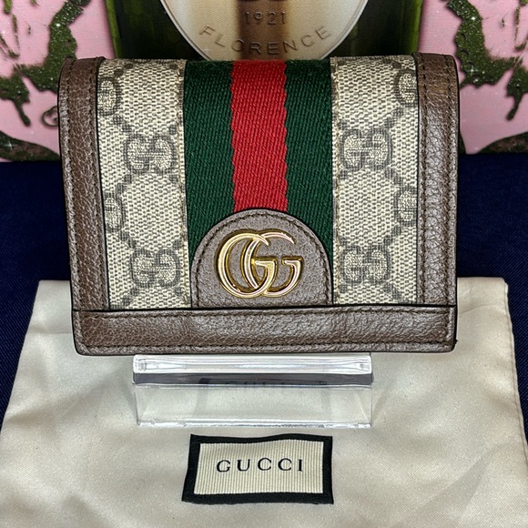 Gucci | Bags | Gucci Ophidia Web Gg Supreme Compact Wallet | Poshmark
